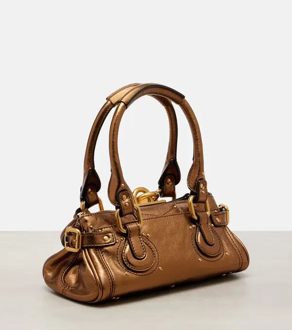 Chloé Paddington Metallic Leather Shoulder Bag - Gold