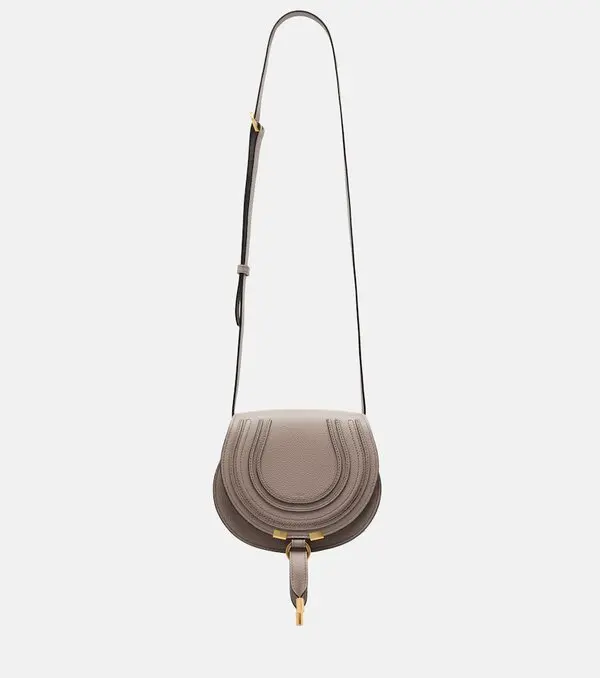 Chloé Marcie Small Leather Crossbody Bag - Grey