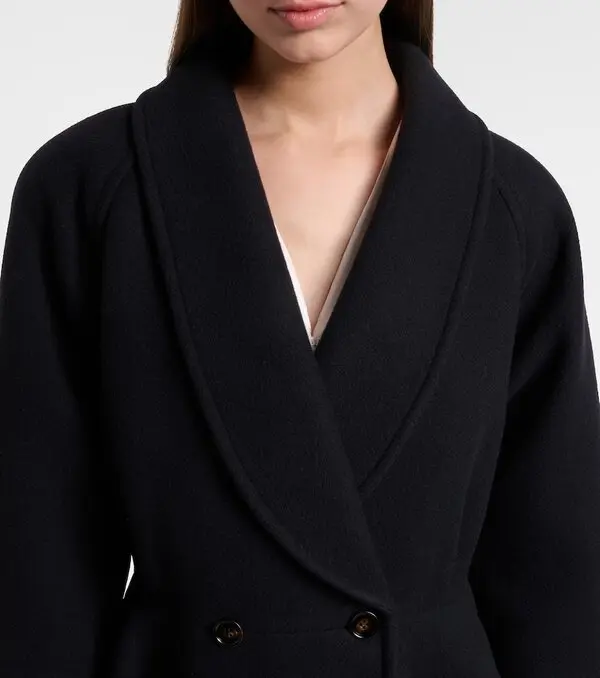Chloé Peplum Wool-blend Coat - Blue