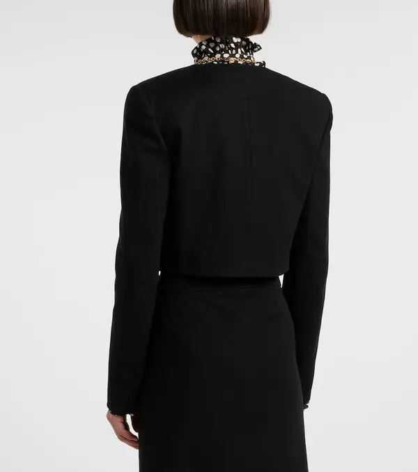 Chloé Scalloped Cropped Cotton Velvet Jacket