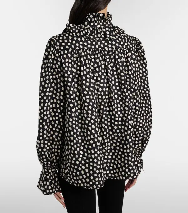 Chloé Polka-dot Tie-neck Silk Blouse - Black
