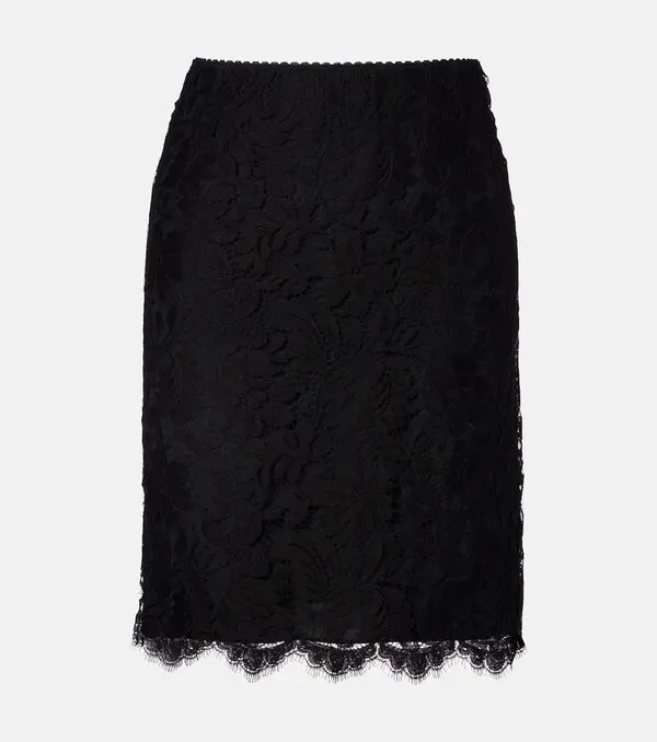 Chloé Floral Cotton-blend Lace Miniskirt - Black