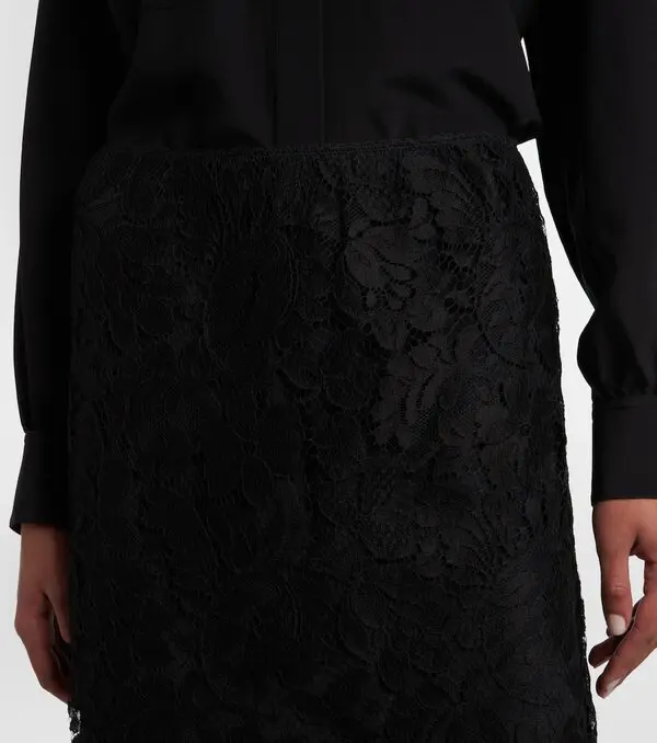 Chloé Floral Lace Miniskirt - Black
