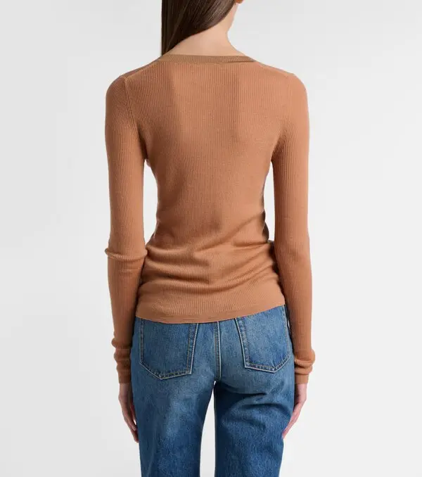 Chloé Wool Henley Shirt - Beige