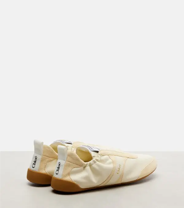 Chloé Kick Leather And Suede Sneakers - White