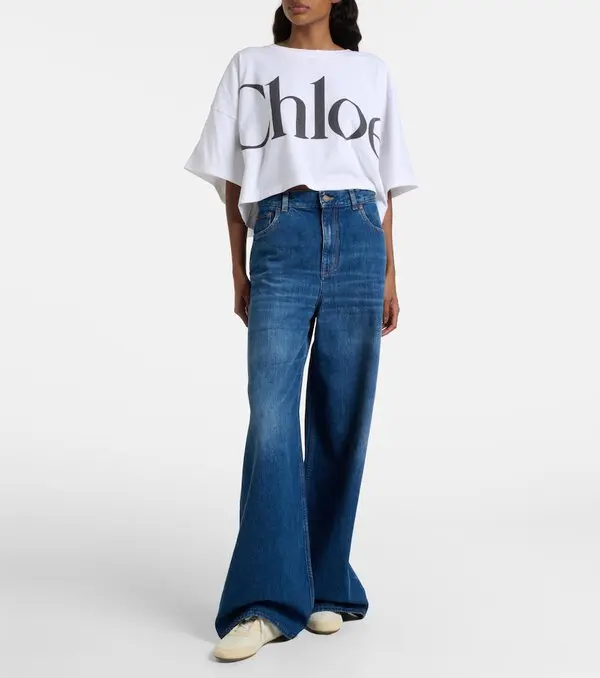 Chloé Kick Leather And Suede Sneakers - White