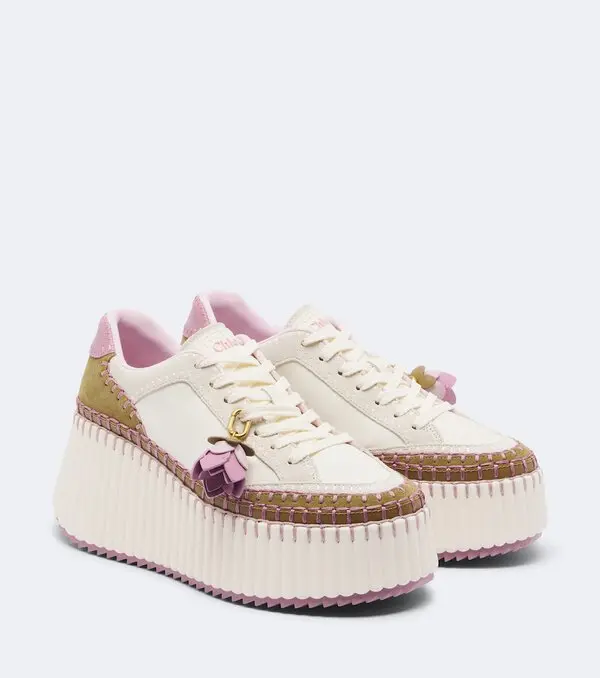 Chloé Nama Leather Platform Sneakers - Multicoloured
