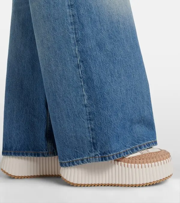 Chloé Nama Leather Platform Sneakers - Neutrals