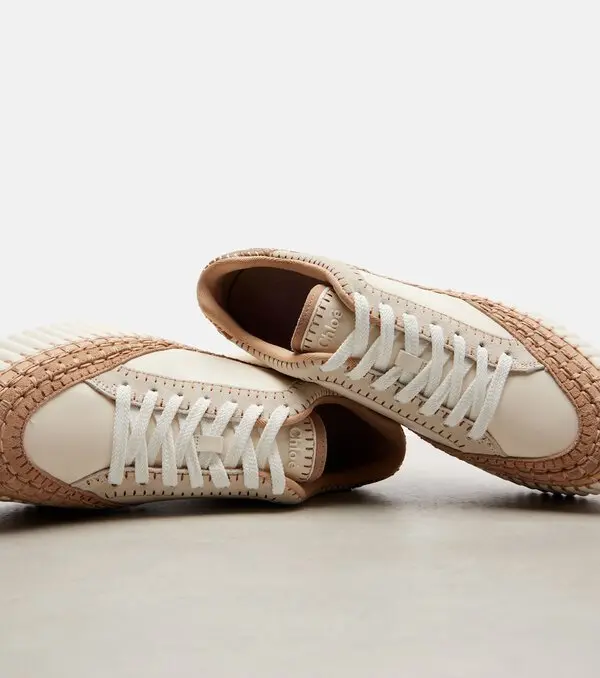 Chloé Nama Leather Platform Sneakers - Neutrals