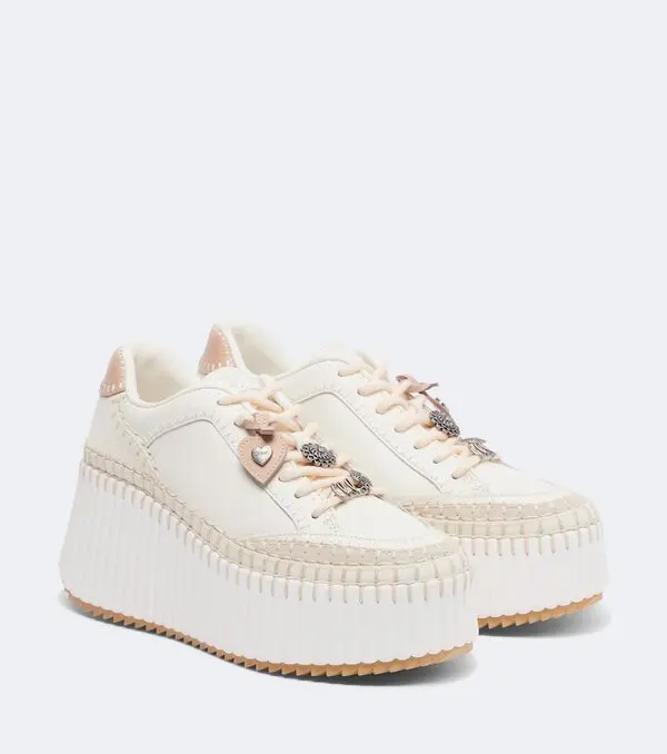 Chloé Nama Platform Sneakers - White