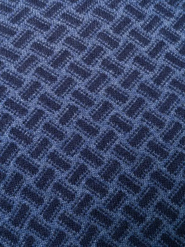 DRUMOHR Herringbone Crew Neck Sweater - Blue