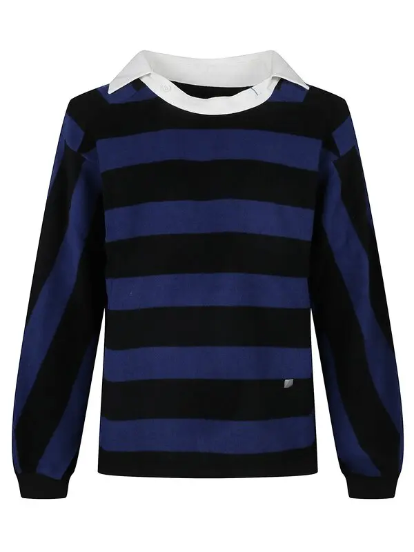 ADER ERROR Striped Polo Sweatshirt
