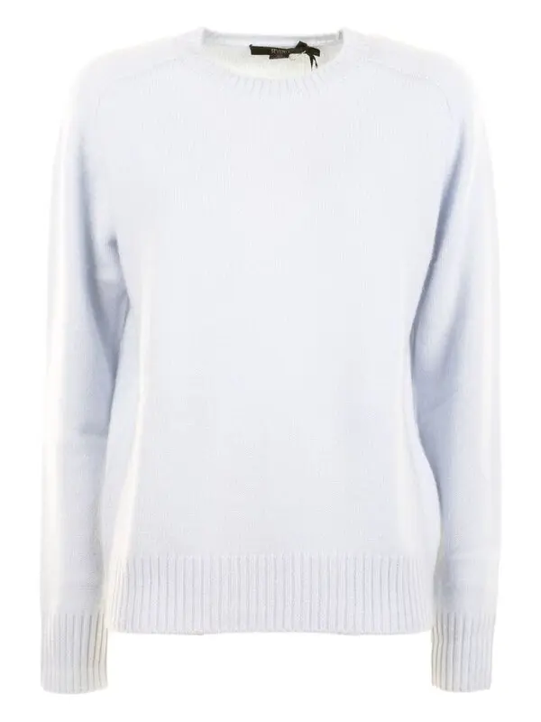 Seventy Short Round Neck Sweater - Blue