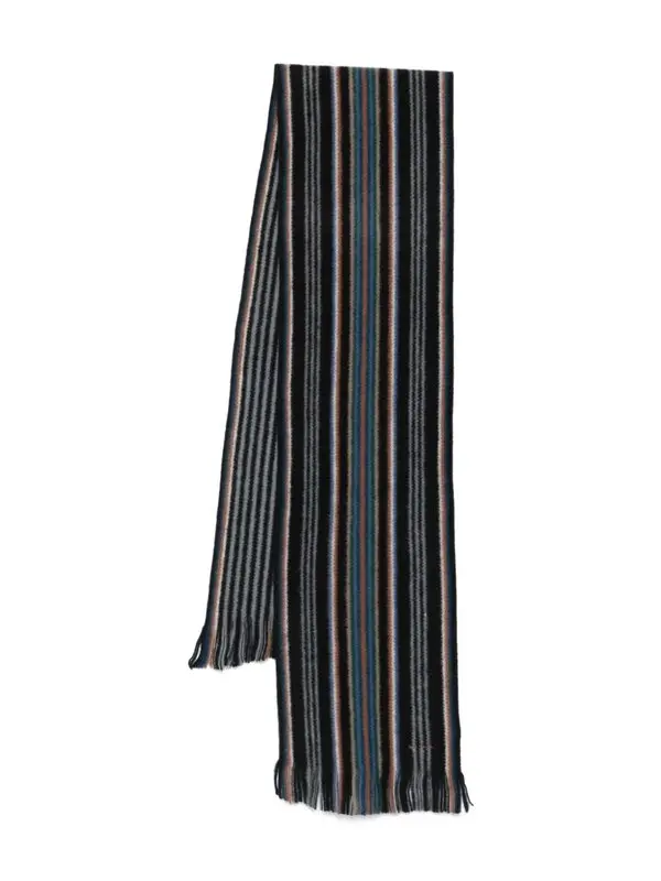 Paul Smith Striped Scarf - Black