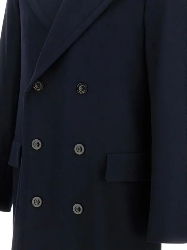 Boglioli Wool Buttoned Coat - Blue