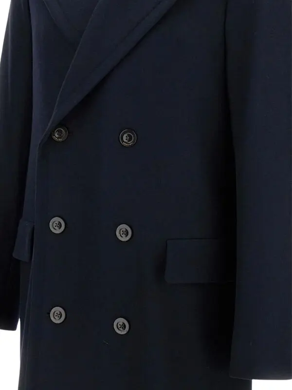 Boglioli Wool Buttoned Coat - Blue
