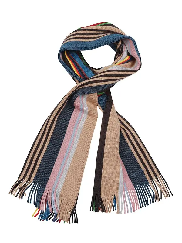 Paul Smith Twisted Stripe Scarf - Brown