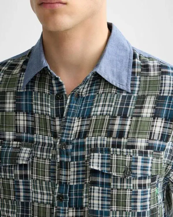 Scotch & Soda Apos;s Patchwork Flannel Relaxed-fit Button-down Shirt