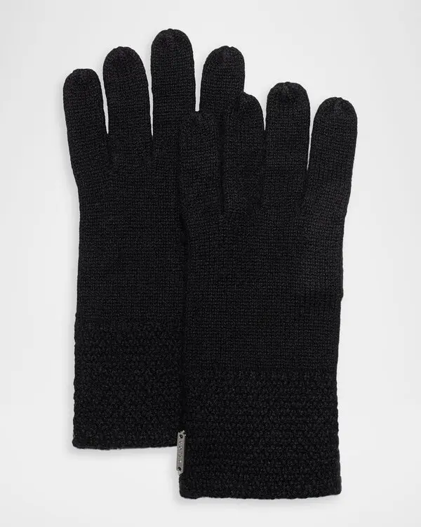 Gorski Cashmere Knit Gloves - Black