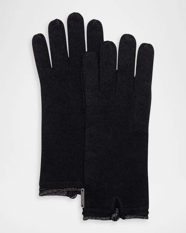 Gorski Knit Cashmere Gloves - Black