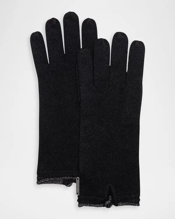 Gorski Knit Cashmere Gloves - Black