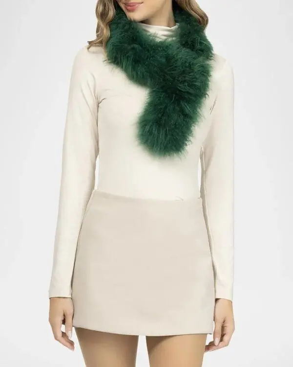 Gorski Knit Select Cashmere Goat Pull-through Scarf - Emerald