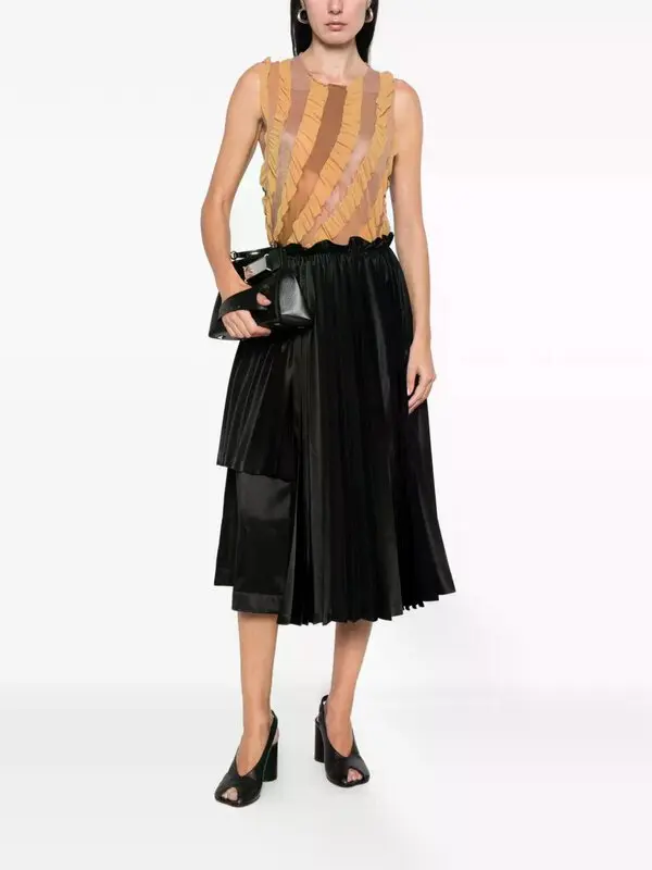 Noir Kei Ninomiya Pleated Asymmetric Midi Skirt