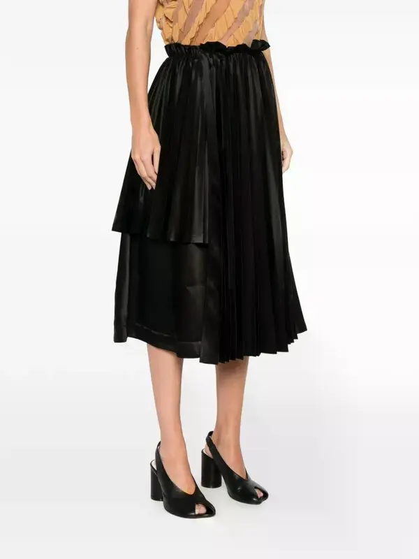 Noir Kei Ninomiya Pleated Asymmetric Midi Skirt