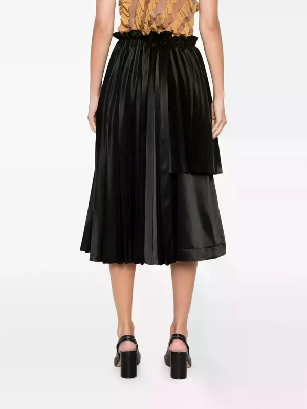 Noir Kei Ninomiya Pleated Asymmetric Midi Skirt