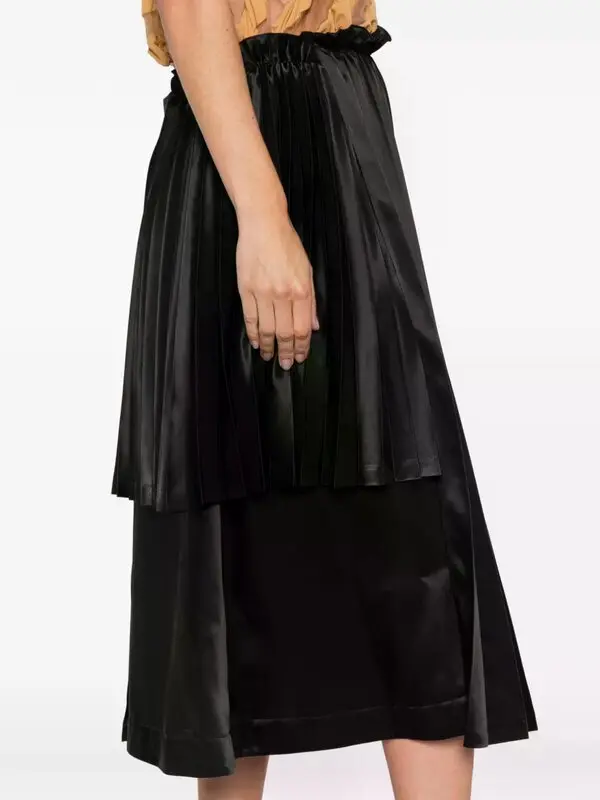 Noir Kei Ninomiya Pleated Asymmetric Midi Skirt