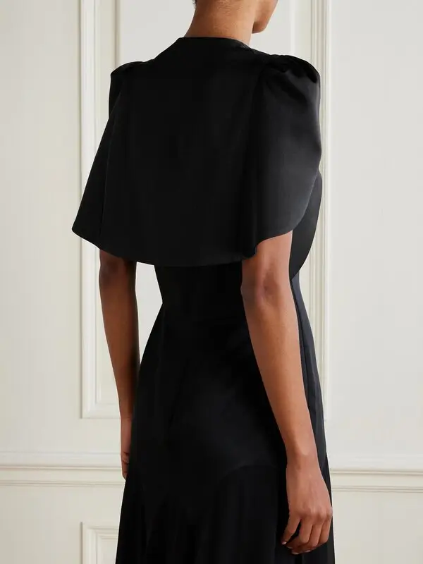 Alexander McQueen Cropped Cape-effect Satin-crepe Jacket