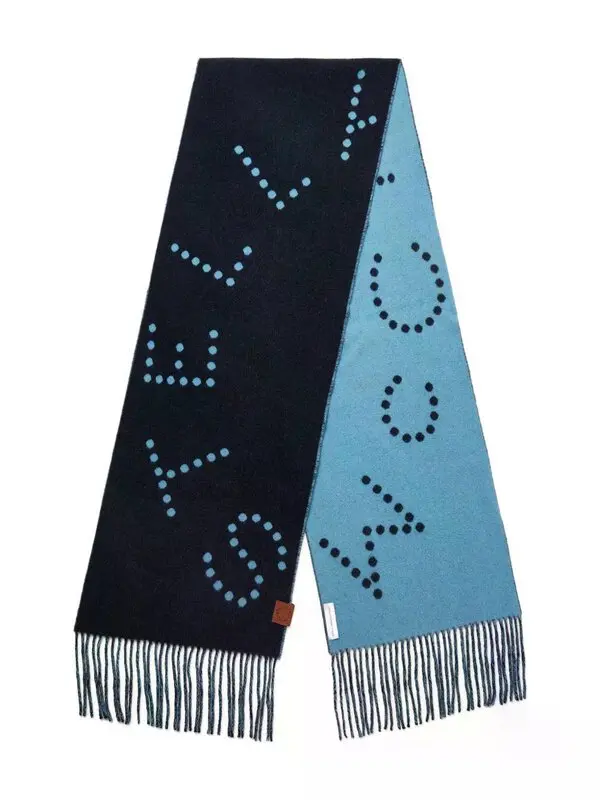 Stella McCartney Dotted Fringed Scarf - Blue