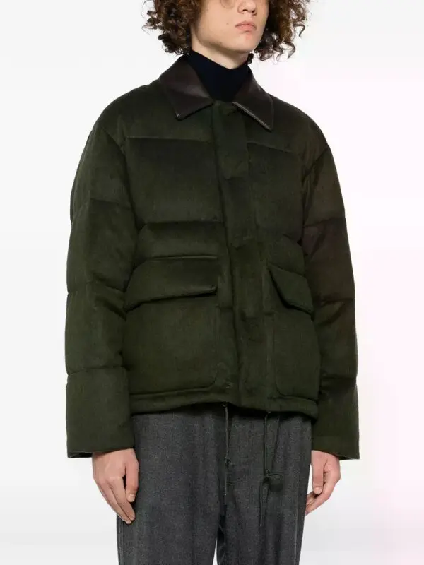 Auralee Flannel Down Jacket - Green