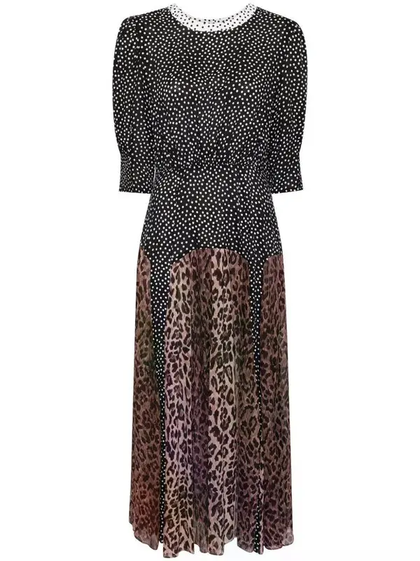 Rixo Meg Leopard Midi Dress