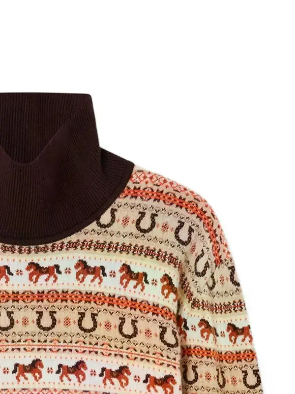Stella McCartney Fair Isle Patterned Roll-neck Sweater - Neutrals