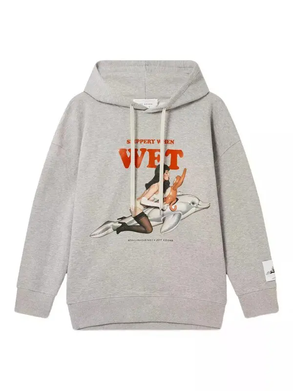 Stella McCartney Graphic-print Drawstring Hoodie - Grey
