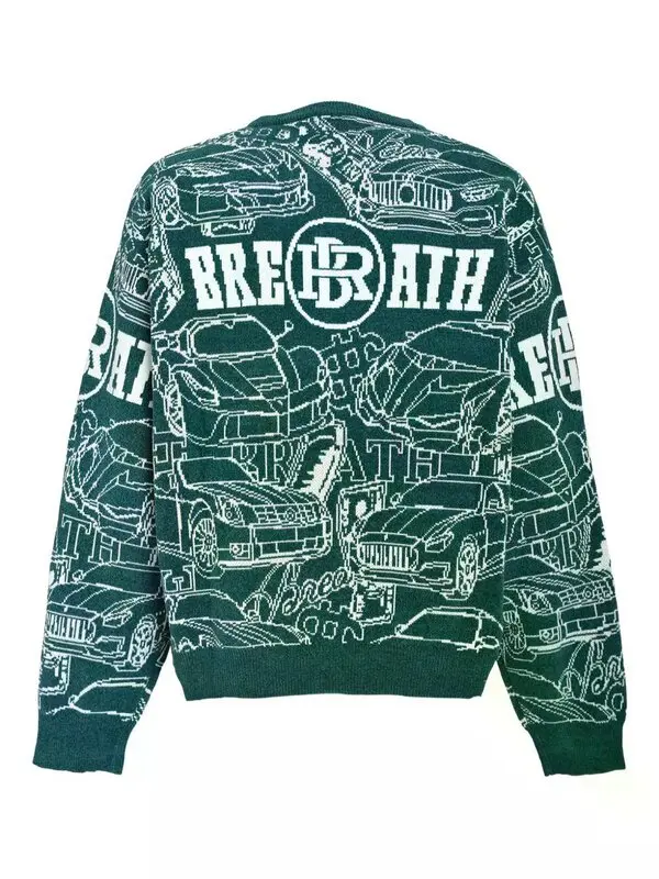 BREATH Logo-embellished Sweater - Green