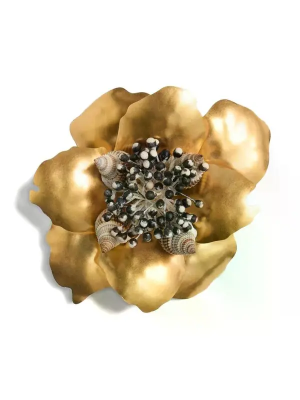 Valentino Garavani Jardin Aquatique Flower Brooch - Gold