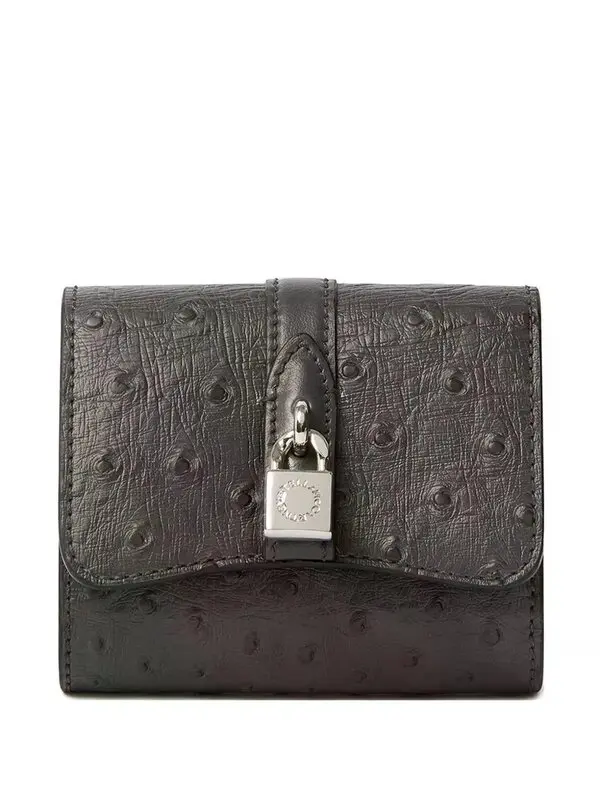 Stella McCartney Ryder Padlock-detail Textured Bi-fold Wallet - Grey