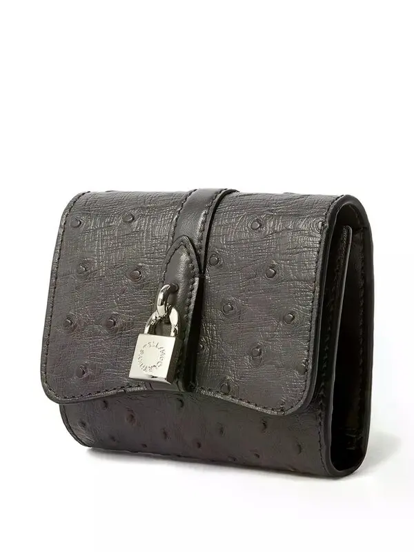 Stella McCartney Ryder Padlock-detail Textured Bi-fold Wallet - Grey