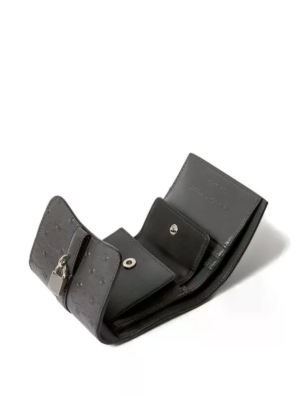 Stella McCartney Ryder Padlock-detail Textured Bi-fold Wallet - Grey