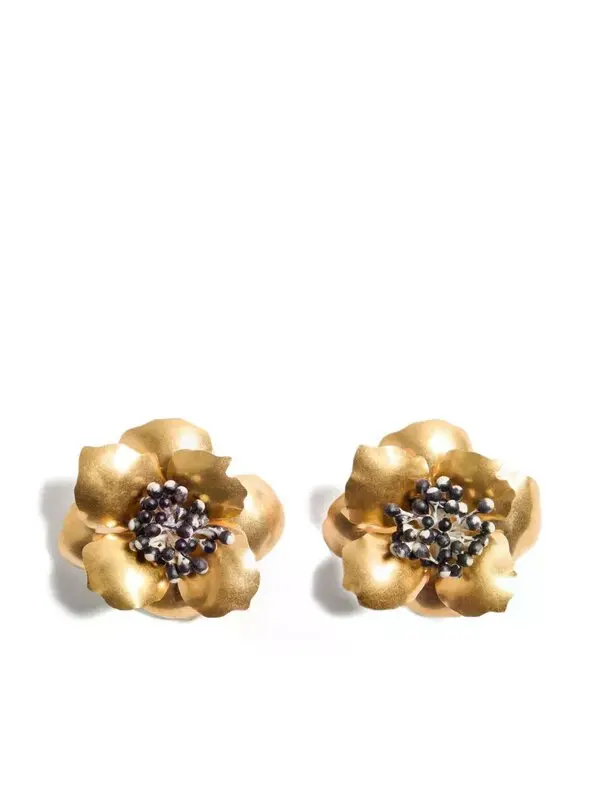 Valentino Garavani Fleur Lumineuse Metal Earrings - Gold