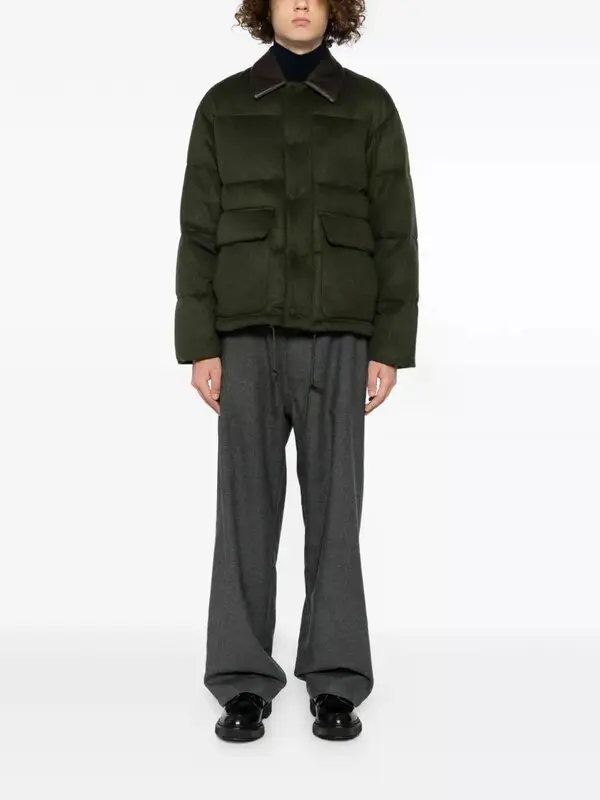 Auralee Flannel Down Jacket - Green
