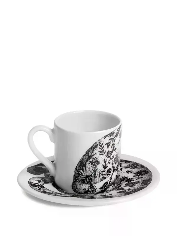 FORNASETTI Cat-print Coffee Cup Set
