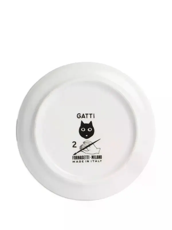 FORNASETTI Cat-print Decorative Plate - Black