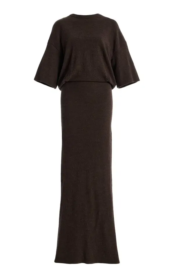 DARKPARK Marlin Open-back Wool Maxi Dress - Brown