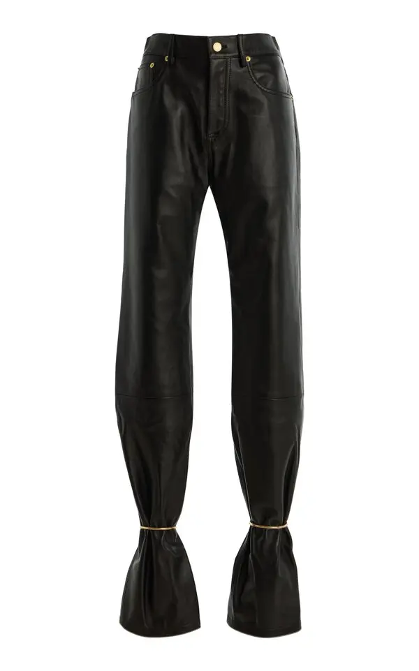 DARKPARK Marion Plonge Leather Straight-leg Pants - Black