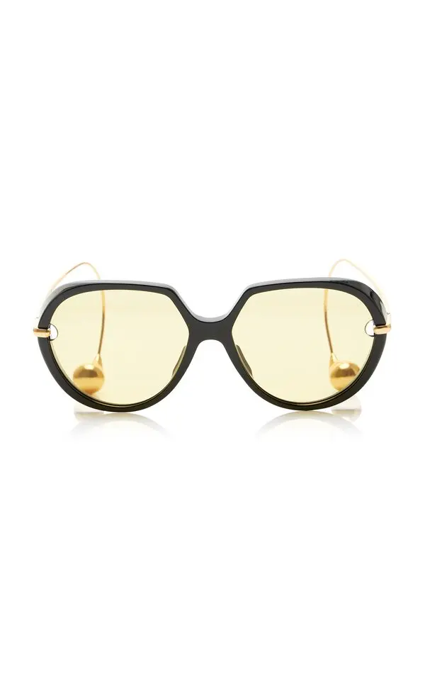 Bottega Veneta Round-frame Acetate Sunglasses - Yellow