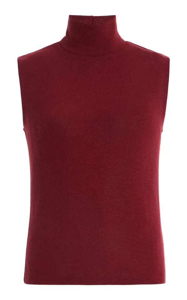 LESET Lauren Sleeveless Turtleneck Top