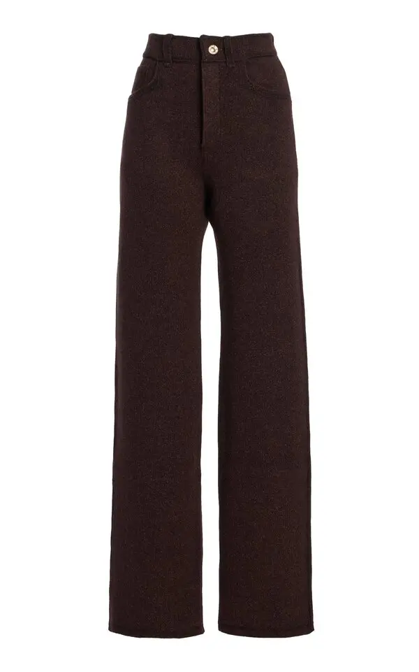 BARRIE Cashmere-denim Flared Pants - Brown